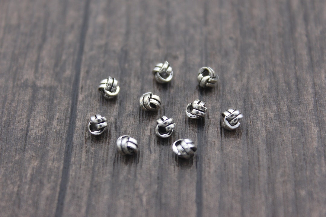 10 Sterling Silver Knot Beads,silver Knot Spacer Beads,silver Bead ...