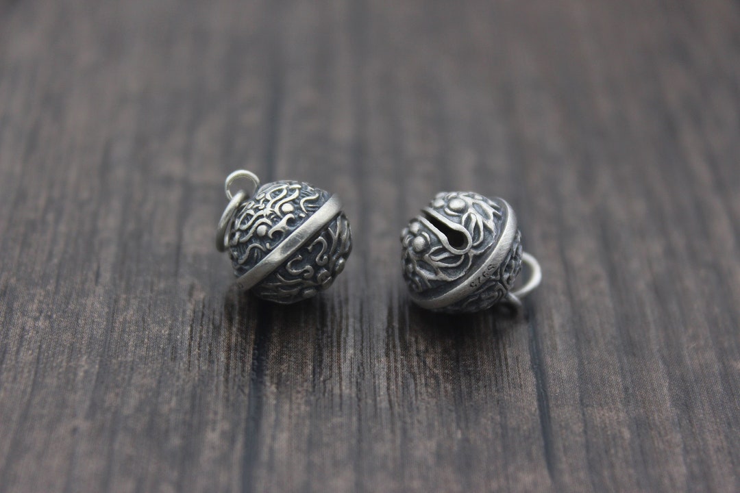 1PC Sterling Silver Pixiu Charm,silver Pixiu Bell Charm,animal Bell ...