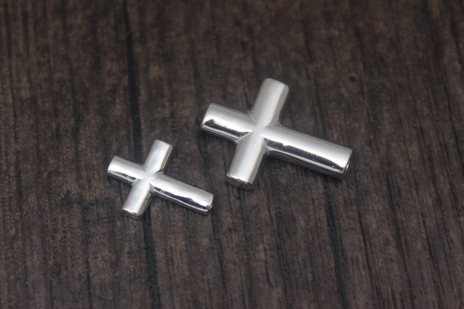 1PC Sterling Silver Cross Bead,sterling Silver Cross Spacer Bead - Etsy