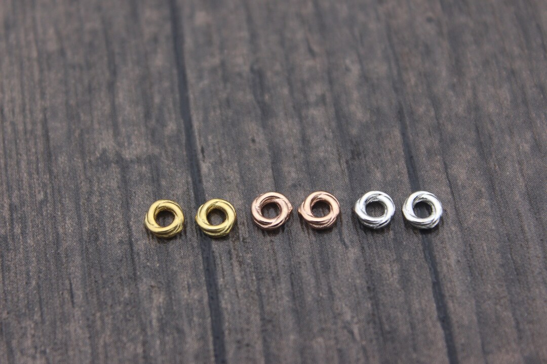 10 Sterling Silver Donut Beads With Gold Plated and Rose Gold Plated ...