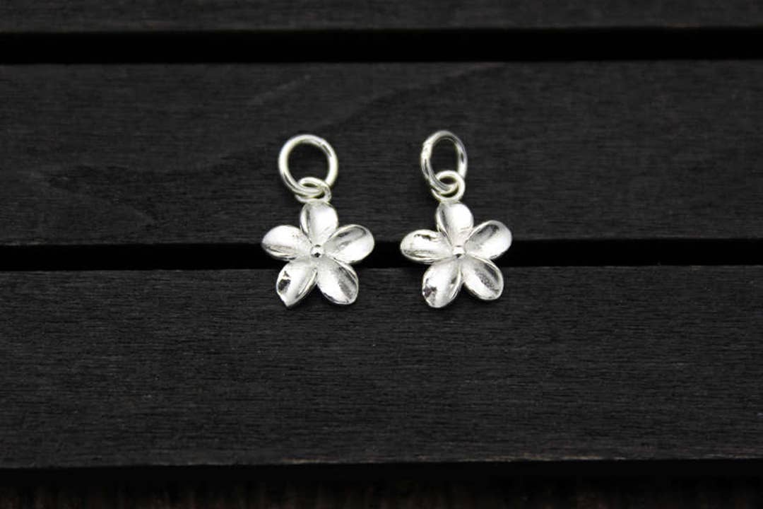 2 Sterling Silver Flower Charms,silver Flower Charms,silver Flower ...