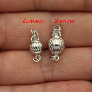 6mm 8mm Sterling Silver Ball Clasp,sterling Silver Box Clasp,ball Clasp ...
