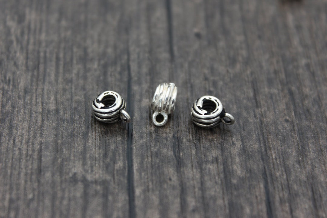 2 Sterling Silver Bails, 6mm Pendant Bails, Charm Bails,bail Tube, Tube ...