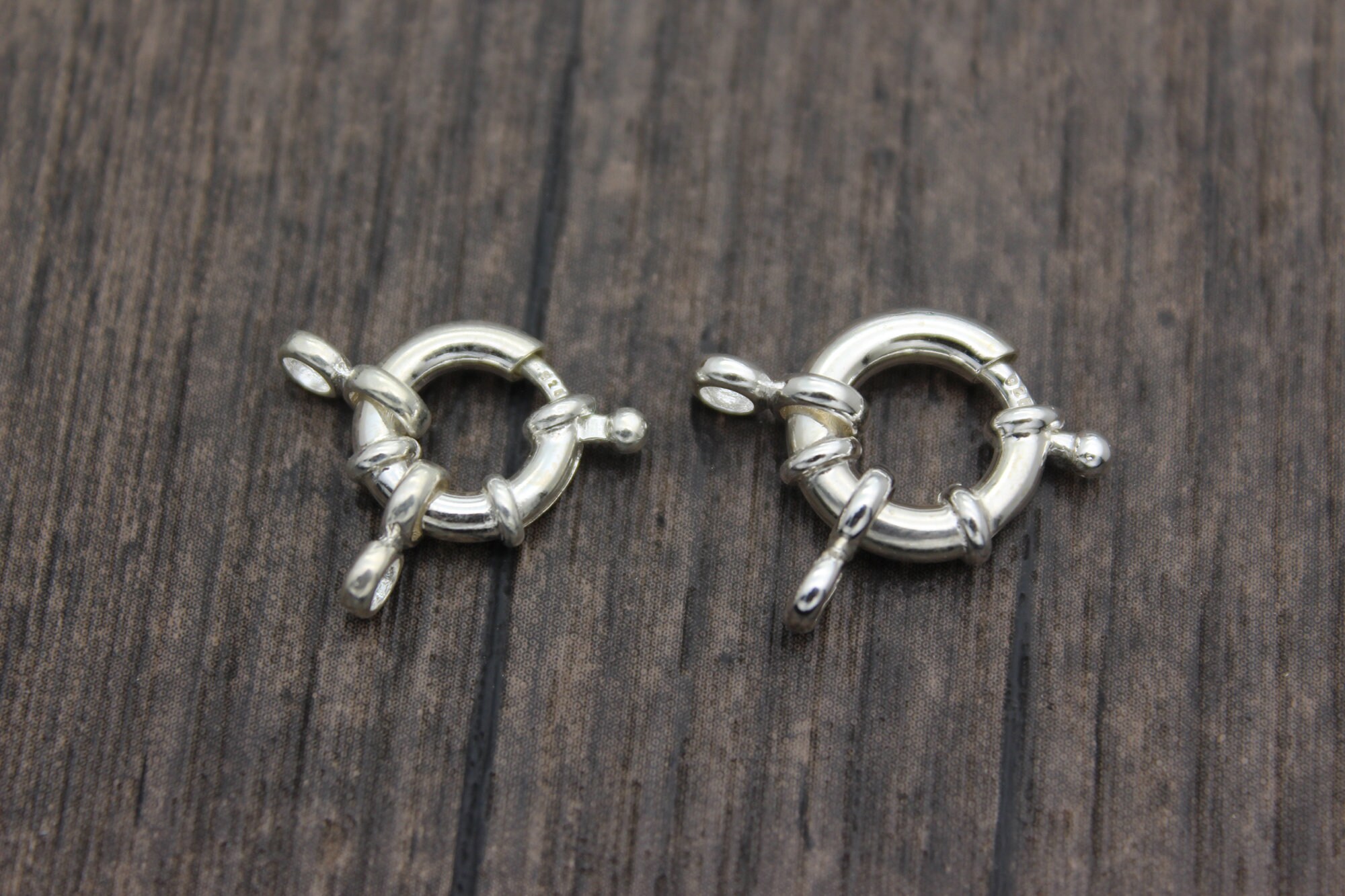 1PC Sterling Silver Spring Clasp,10mm 12MM Silver Spring Ring Clasp ...