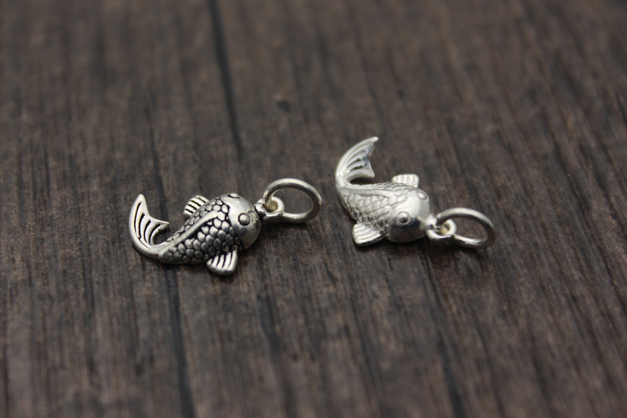 1PC Sterling Silver Fish Charmsilver Fish Charmbracelet - Etsy