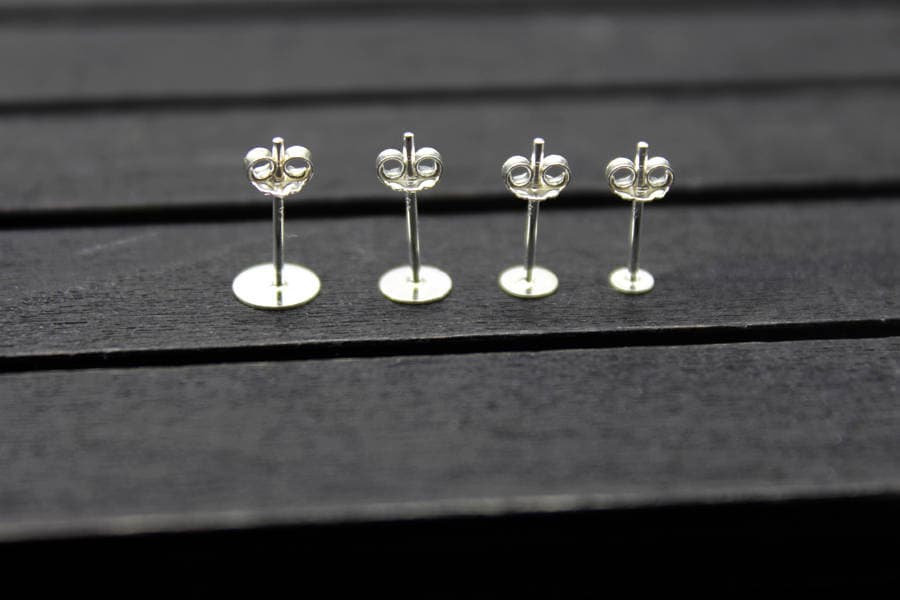 10 Pairs Sterling Silver Earring Posts With Flat Back, 2mm/3mm/4mm/5mm ...