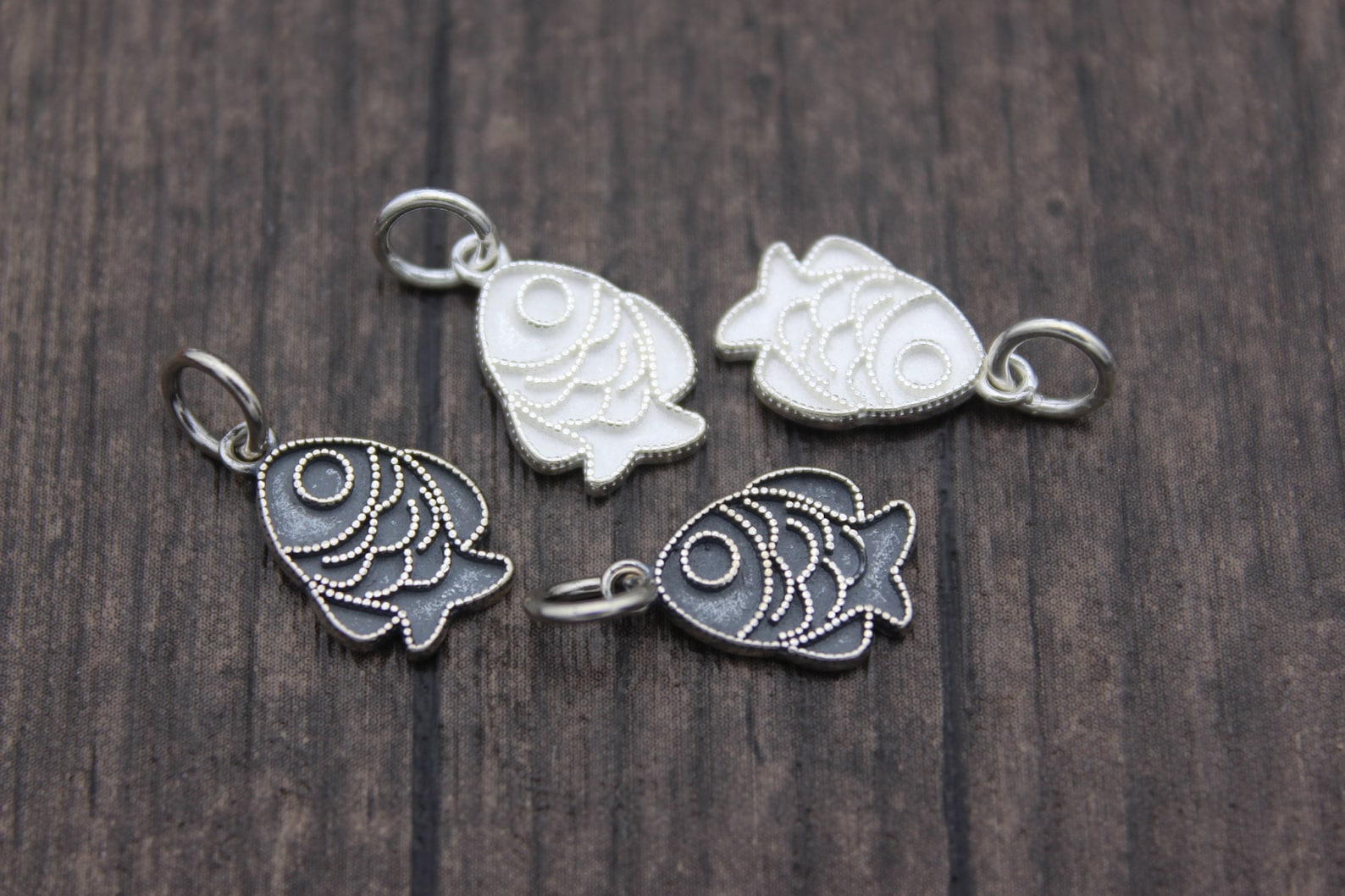 2 Sterling Silver Fish Charmssilver Fishbracelet Charmsfish - Etsy UK