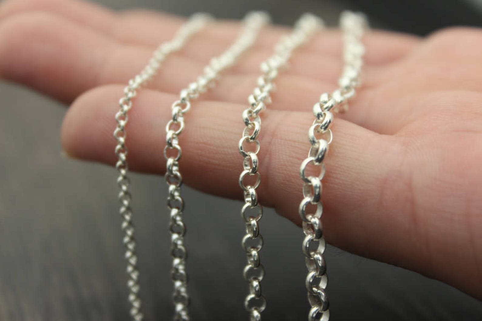 Sterling Silver ROLO Chain by Foot,2mm 3mm 3.5mm 4mm ROLO, Silver ...