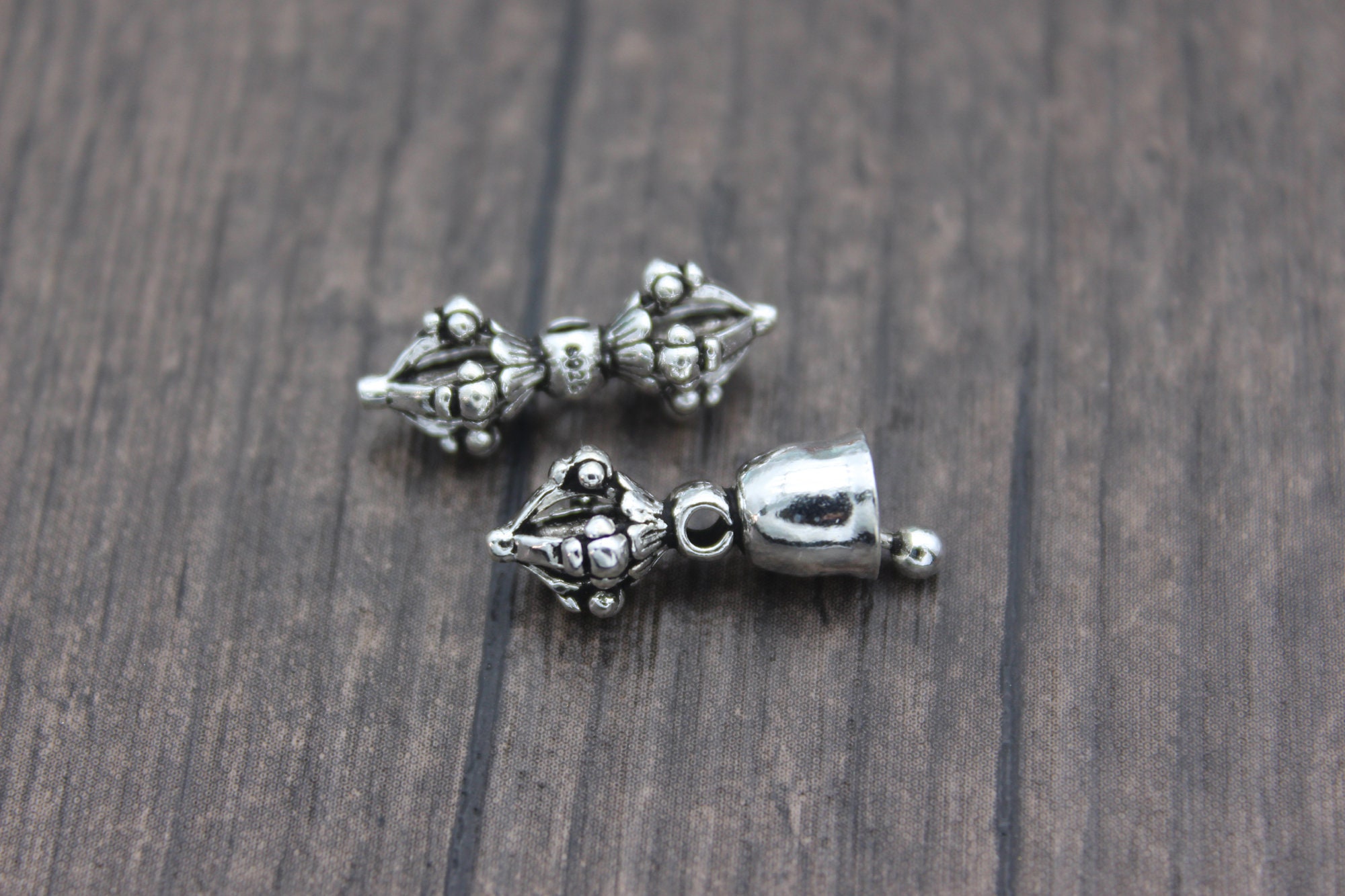 1PC Sterling Silver Vajra Dorje Cross Bell Charmbuddhist - Etsy