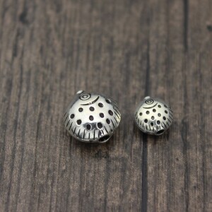 2 Sterling Silver Fish Beads8.5mm 12.5mm Flat Round Silver - Etsy