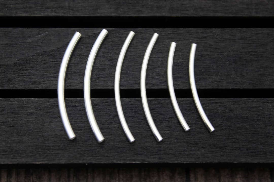 Sterling Silver Tube Beads,1.5mm 2mm 2.5mm 3mm 4mm Silver Curved Tubes ...