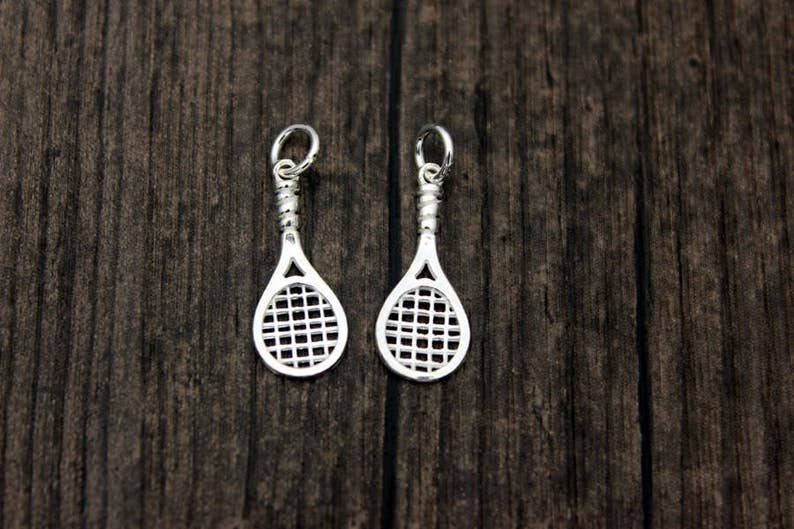 2 Sterling Silver Tennis Racket Charms,sterling Silver Badminton Racket ...