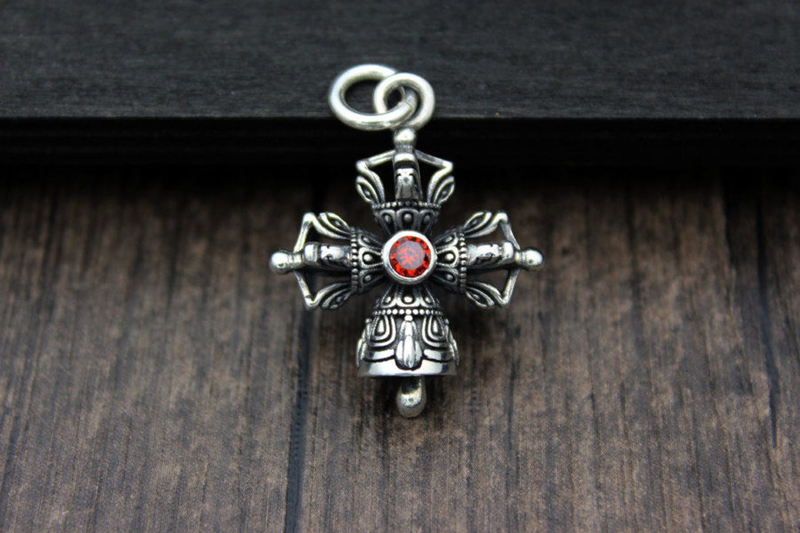 Sterling Silver Double Dorje Pendant Buddhist Vajra Dorje - Etsy