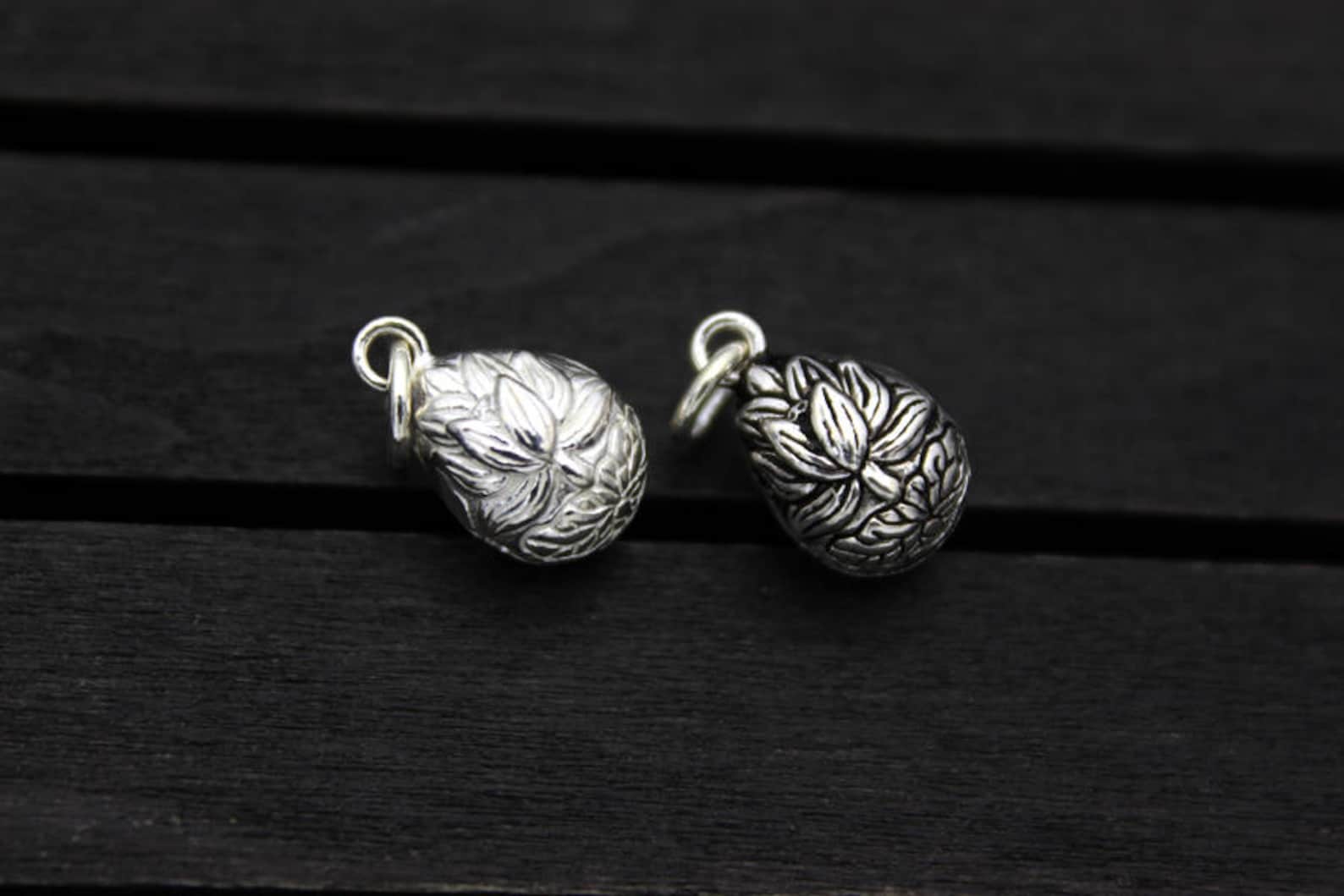 1PC Sterling Silver Lotus Flower Bell Charmlotus Belllotus - Etsy