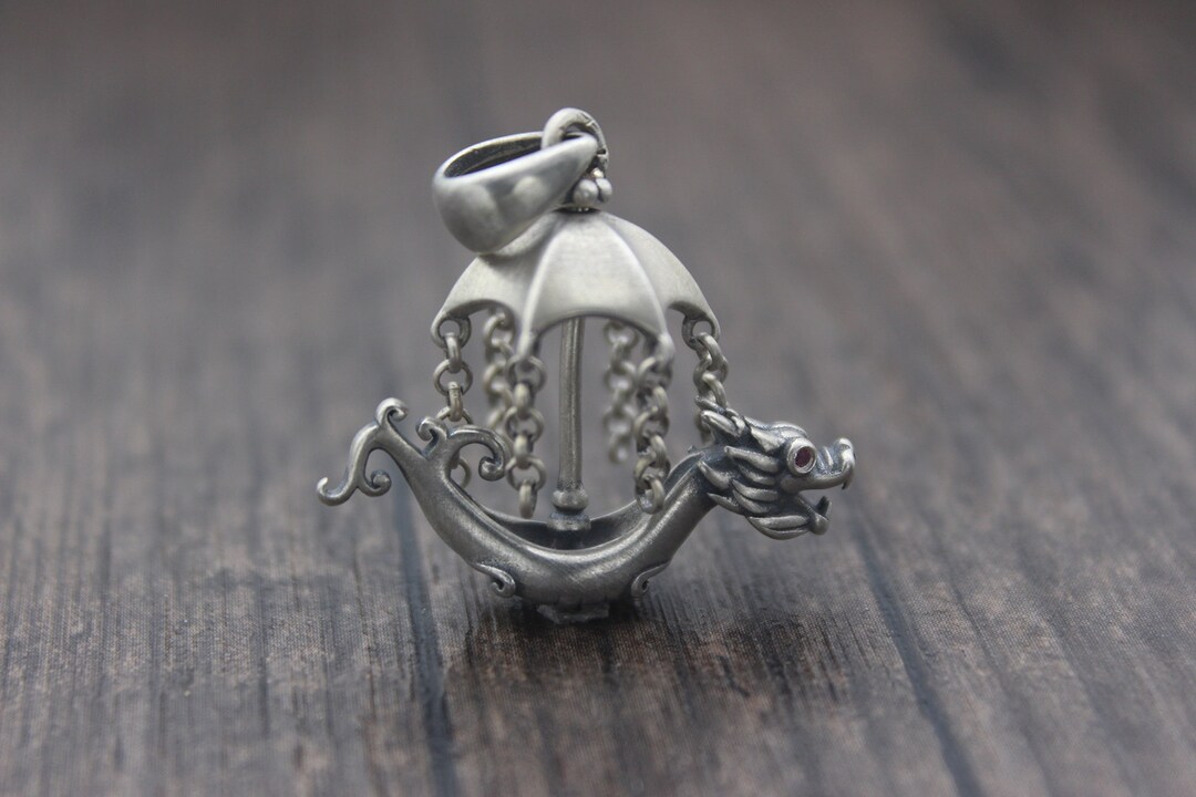 1PC Sterling Silver Dragon Boat Charm Pendant,silver Sail Boat Charm ...