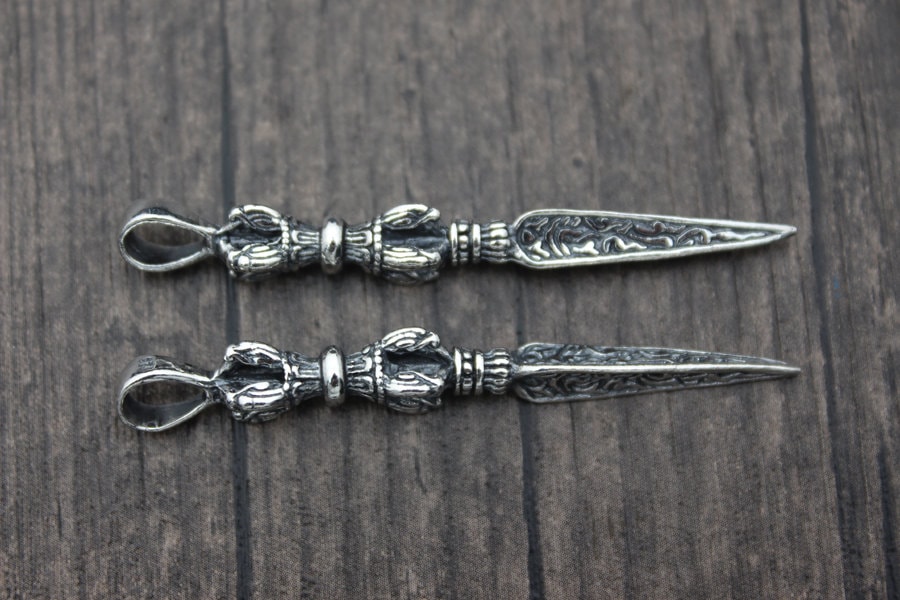 1PC Sterling Silver Phurba Dagger Pendantsterling Silver - Etsy