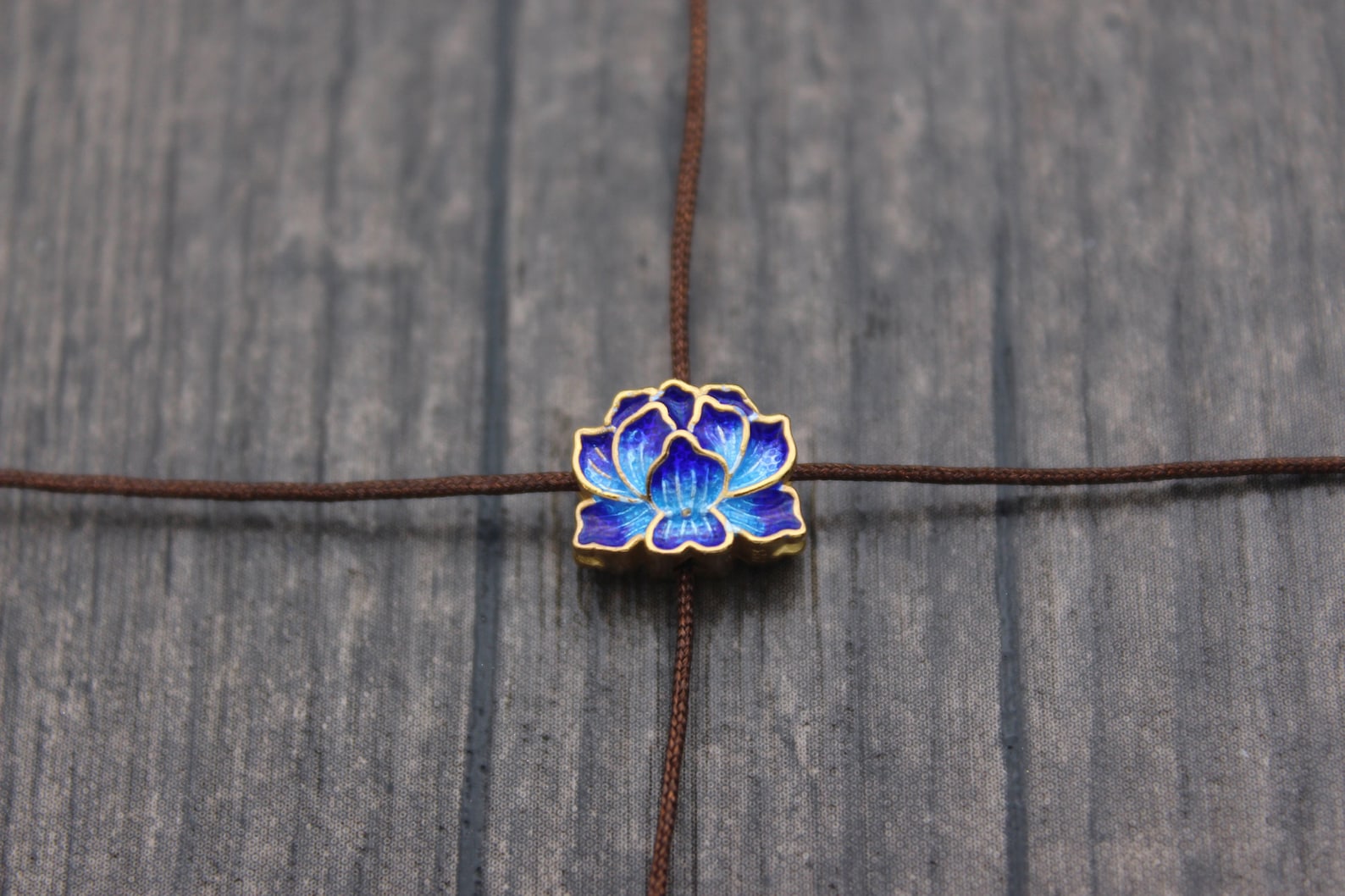 1PC Sterling Silver Lotus Flower Beadcloisonneblue Enamel | Etsy