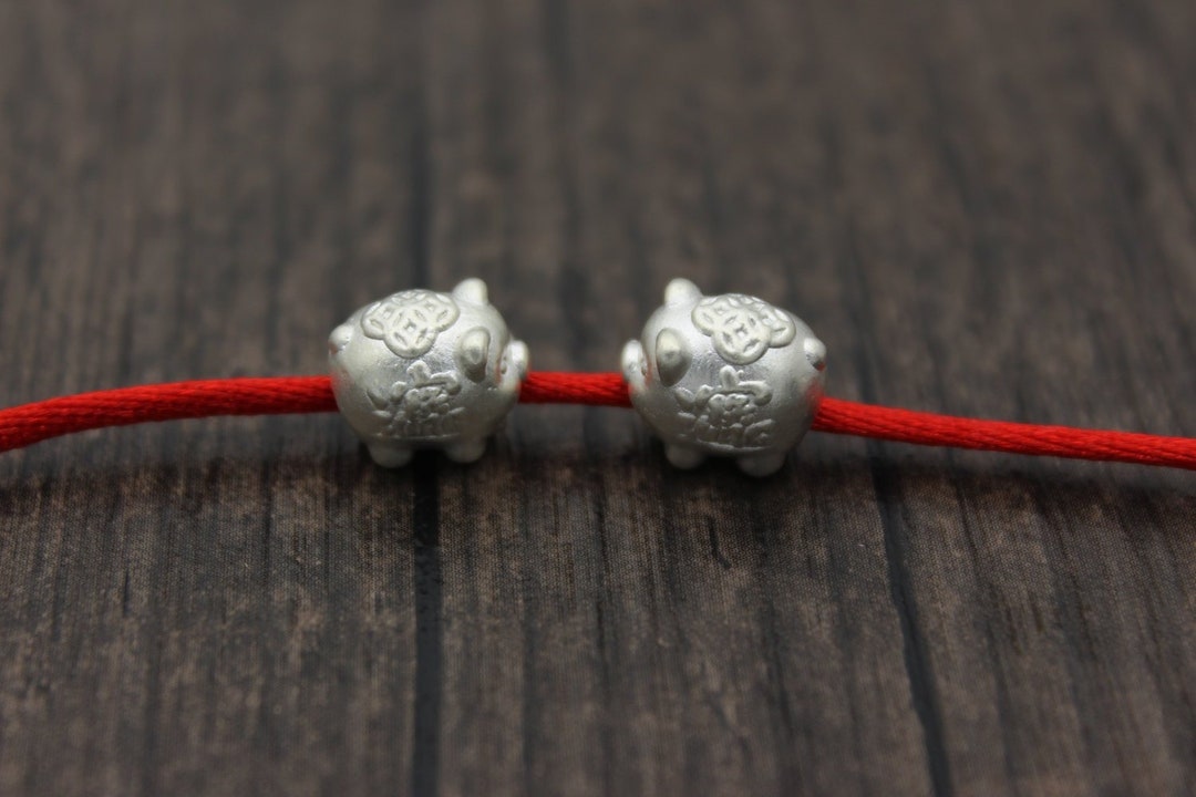 1pc-sterling Silver Pig Bead,silver 3D Pig Spacer Bead,animal Bead,farm ...