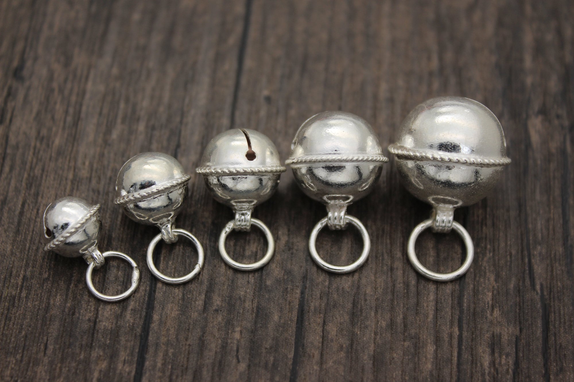 1PC Sterling Silver Bell Charm,10/12/14/16/18mm (for Selection ...