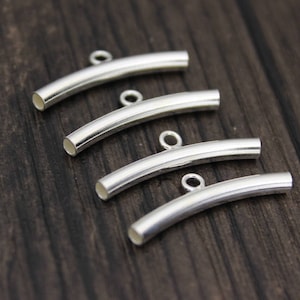 2 Sterling Silver Bails,3x25mm,pendant Bails,charm Bails,bail Tubes ...