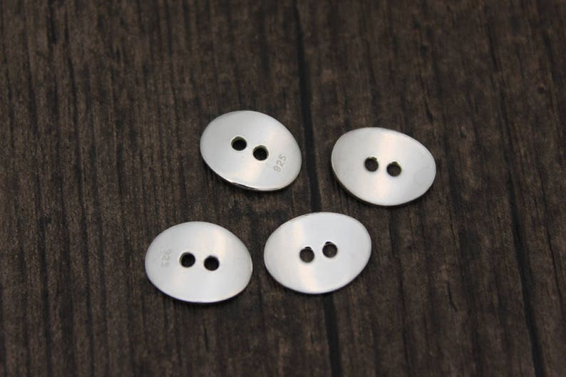 4 Sterling Silver Buttons,sterling Silver Oval Button Beads for Wrap ...