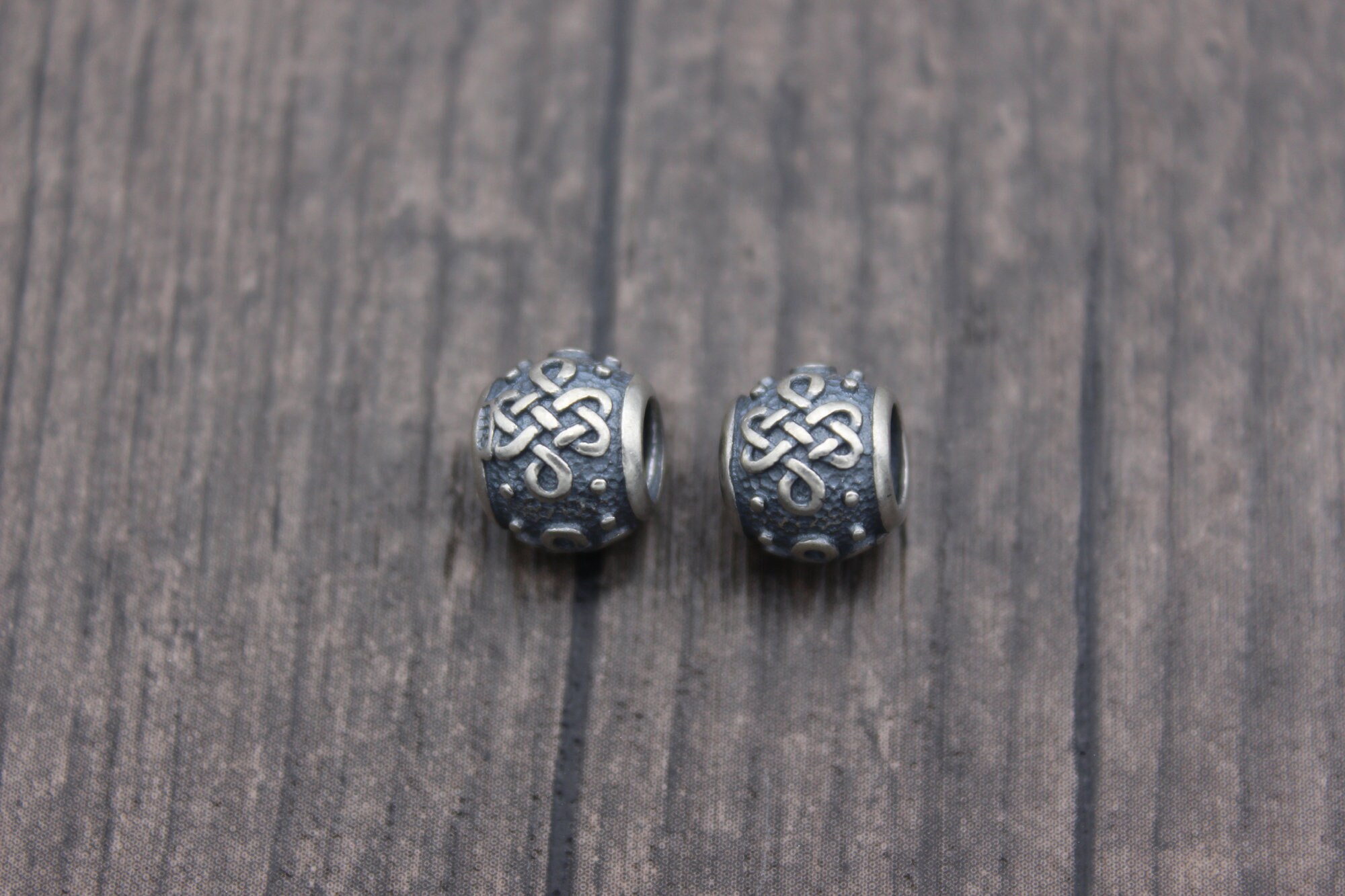 2 Sterling Silver Celtic Knot Beads9x8mm Silver Chinese Lucky - Etsy UK