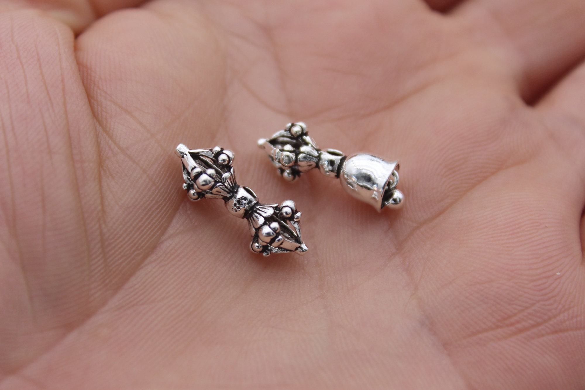 1PC Sterling Silver Vajra Dorje Cross Bell Charmbuddhist - Etsy