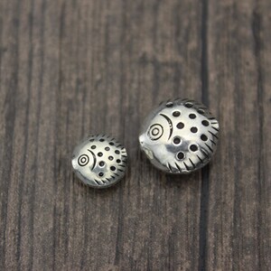 2 Sterling Silver Fish Beads8.5mm 12.5mm Flat Round Silver - Etsy
