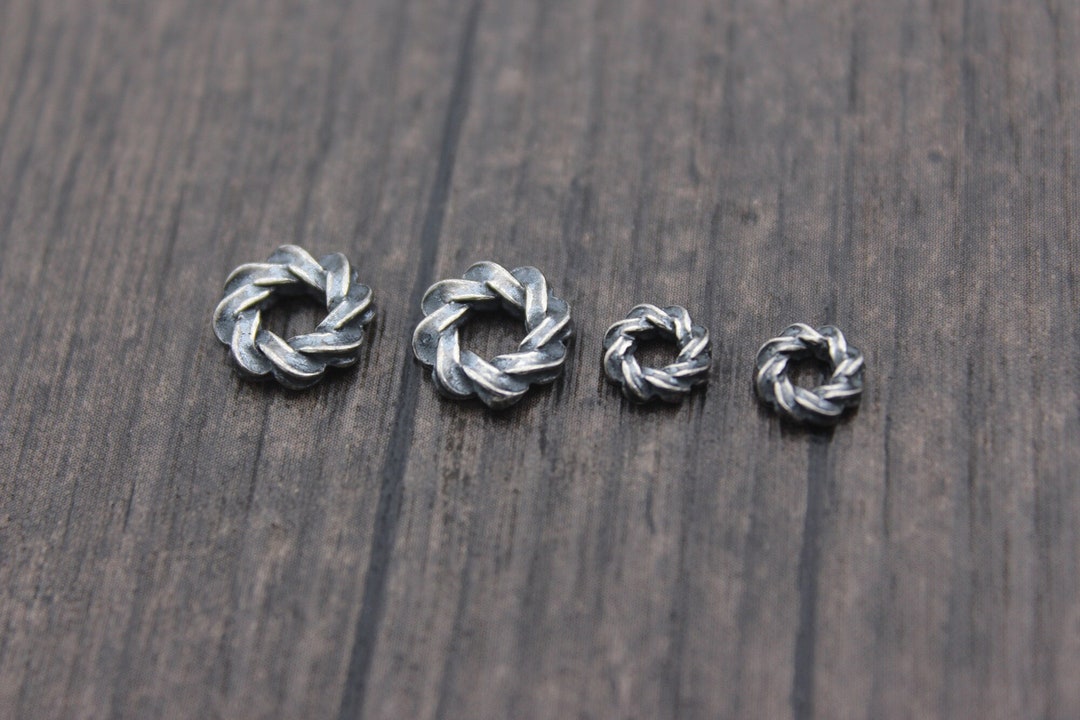 6mm 9mm Sterling Silver Coiled Ring Beads,sterling Silver Twisted Beads ...
