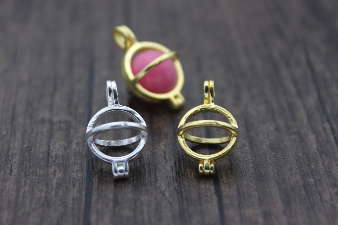 1PC Sterling Silver Round Bead Frame,8mm 10mm Silver Bead Frame,gold ...