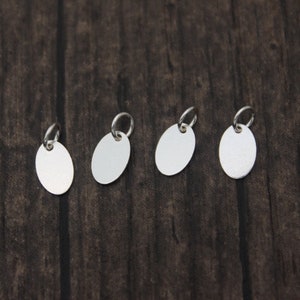 4 Sterling Silver Oval Tags,5x7mm Stamped Oval Tags,oval Shaped ...