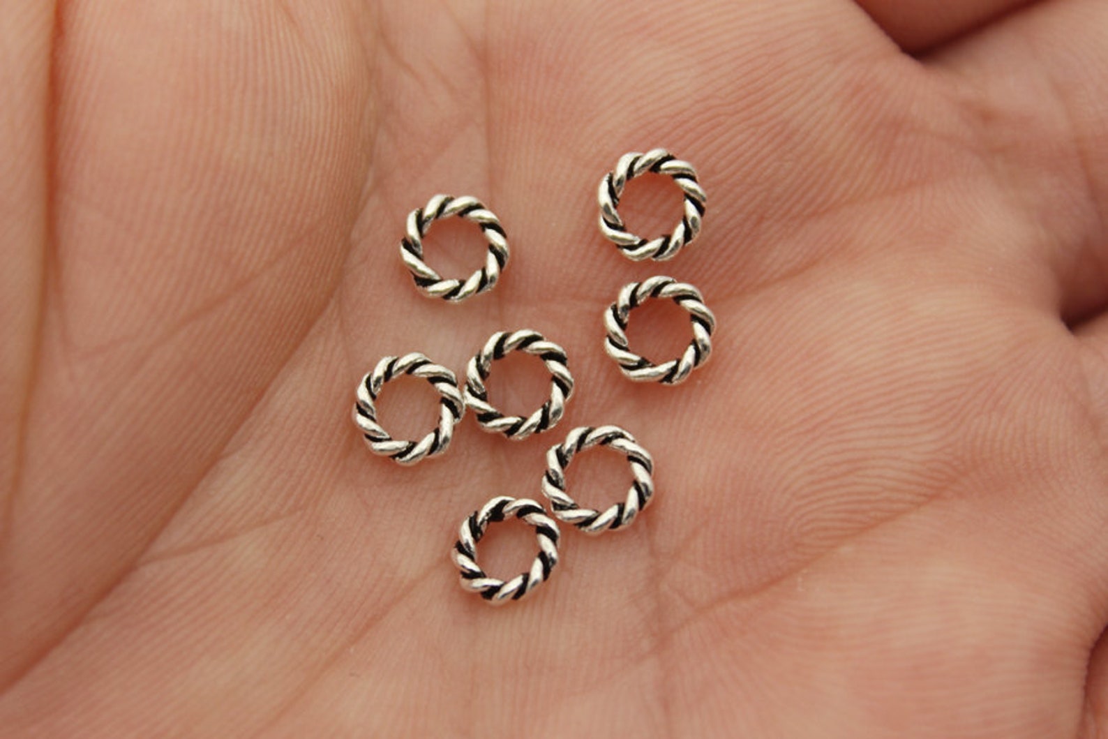 10 Sterling Silver Coiled Ring Beads 6mm Sterling Silver - Etsy