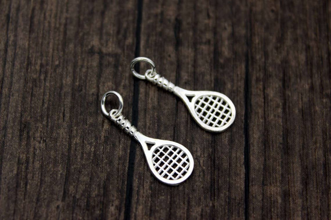 2 Sterling Silver Tennis Racket Charmssterling Silver - Etsy