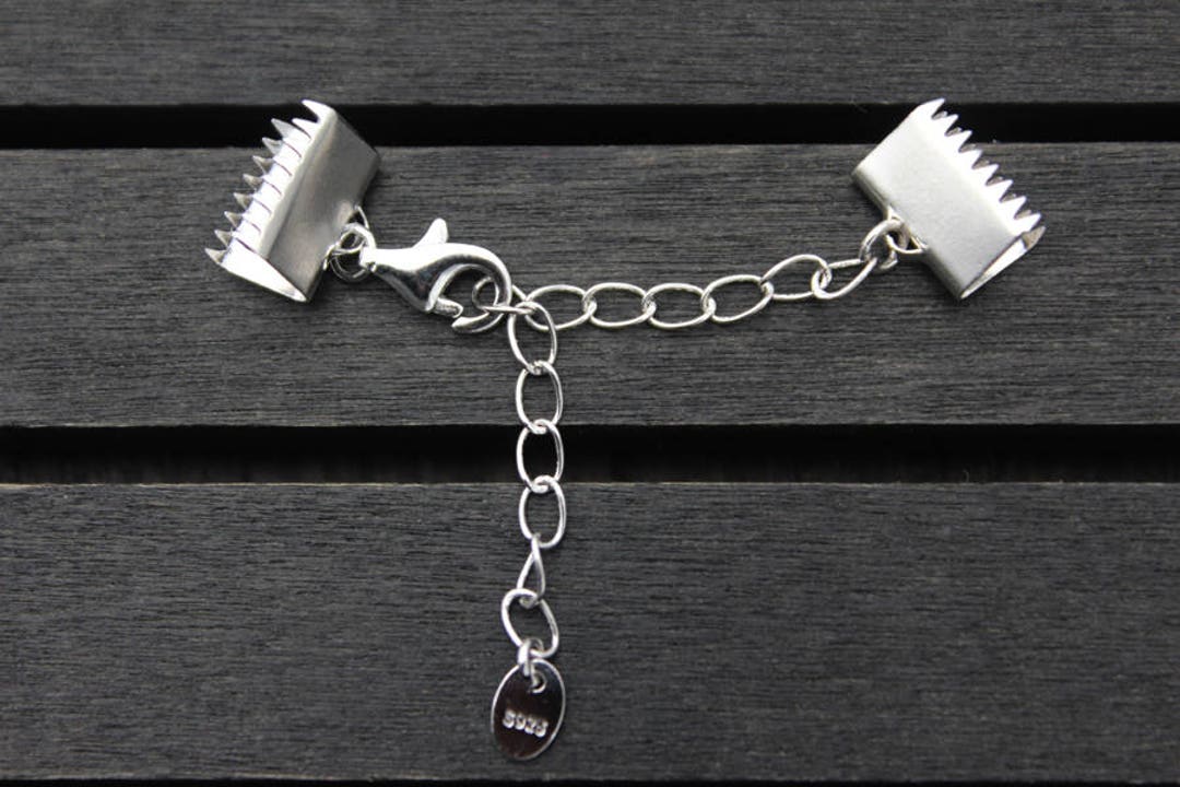 6mm 8mm 10mm Sterling Silver Ribbon Crimp Ends, Crimp Beads,crimp End ...
