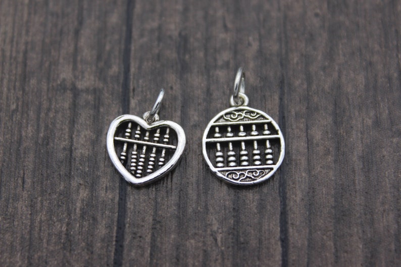 2 Sterling Silver Abacus Charms,chinese Abacus Charms,good Fortune ...
