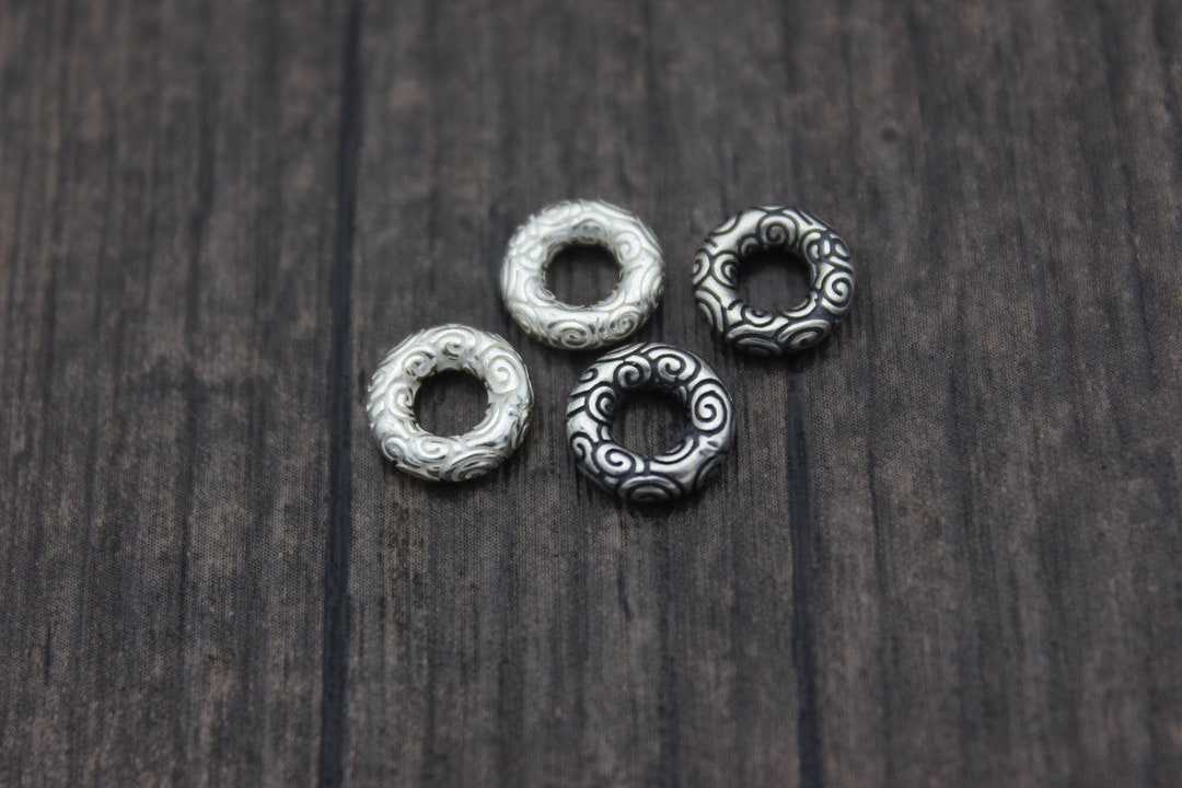 2 Sterling Silver Ring Beads,8.8mm Silver Closed Ring Beads,closed ...