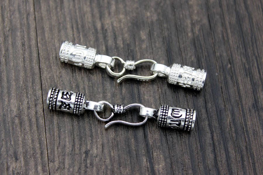 3.5mm 4mm 5mm Sterling Silver Cord Ends With Tibetan Om - Etsy