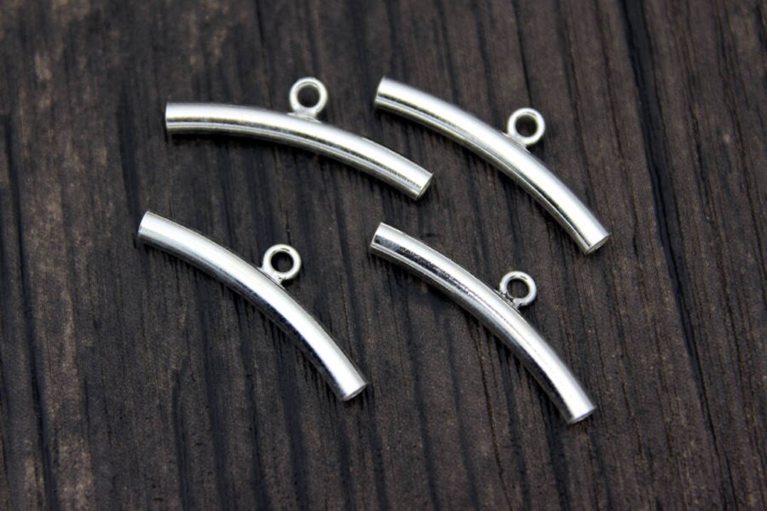 2 Sterling Silver Bails,3x25mm,pendant Bails,charm Bails,bail Tubes ...