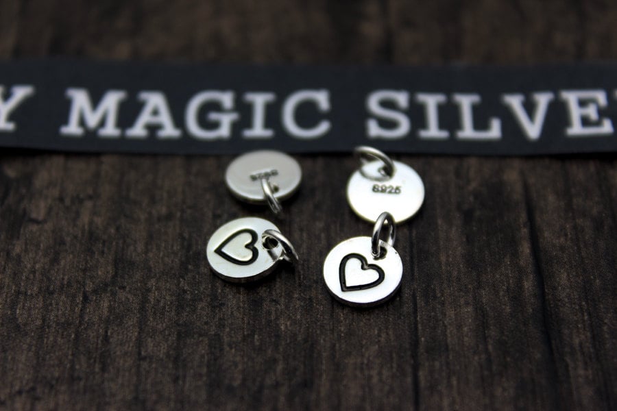 4 Sterling Silver Love Charmssterling Silver Love Heart - Etsy