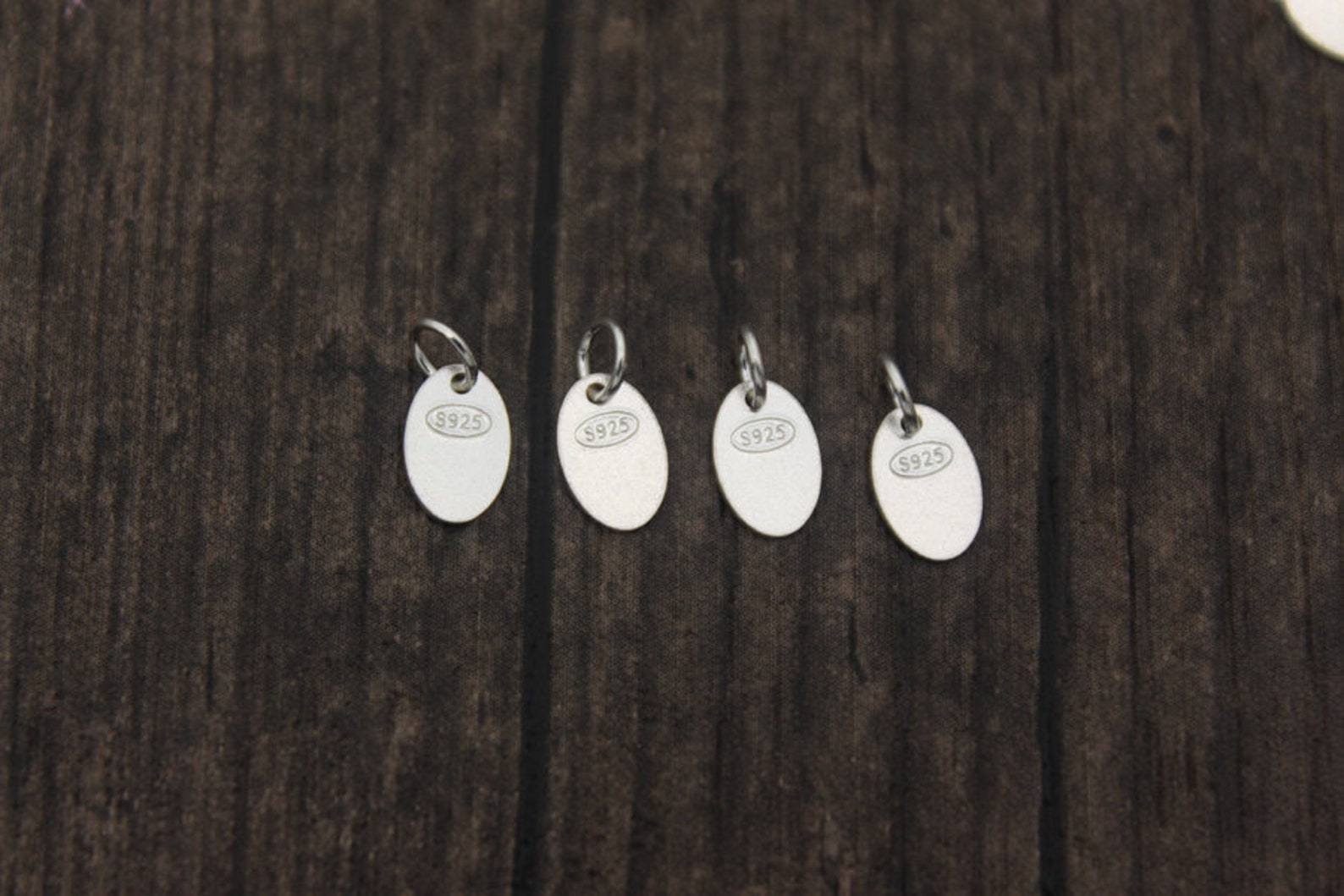 4 Sterling Silver Oval Tags,5x7mm Stamped Oval Tags,oval Shaped ...