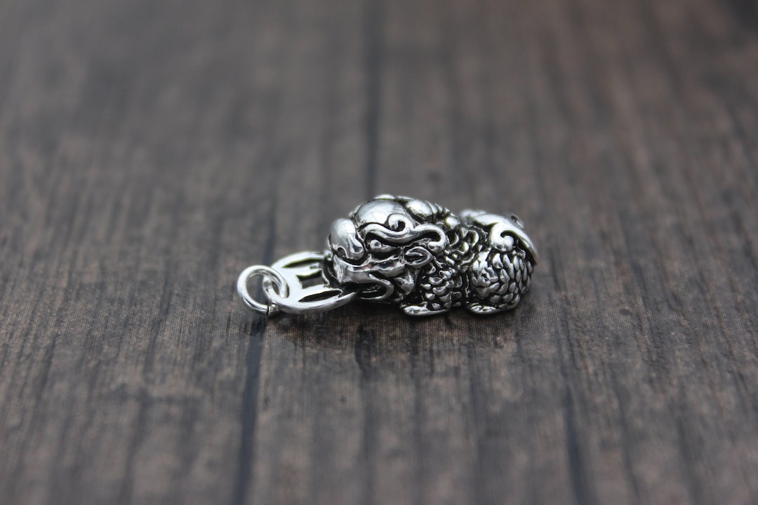 1PC Sterling Silver Lucky Animal Pixiu Charm Pendant,chinese Good ...
