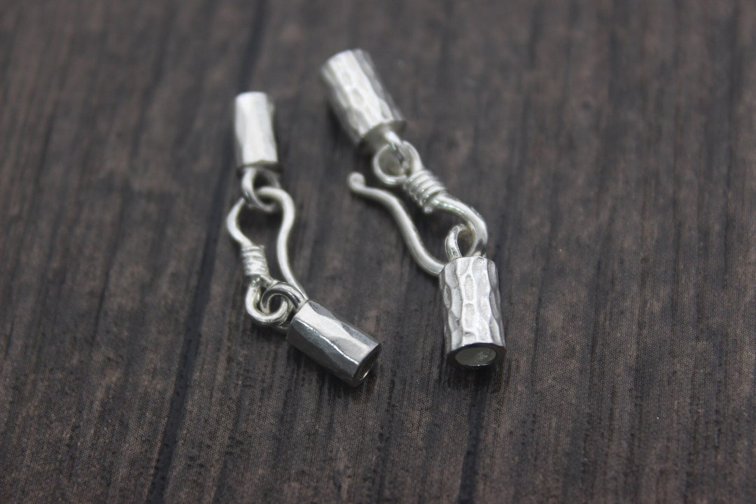1PC Hammered Sterling Silver Cord End,sterling Silver End Cap,leather ...