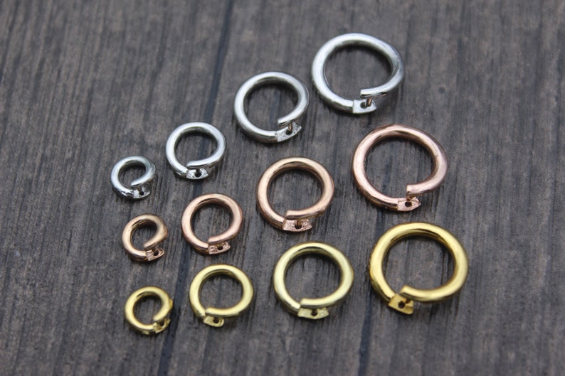 Sterling Silver Lock Jump Rings,open Jump Rings,6mm 8mm 10mm 12mm 14mm ...