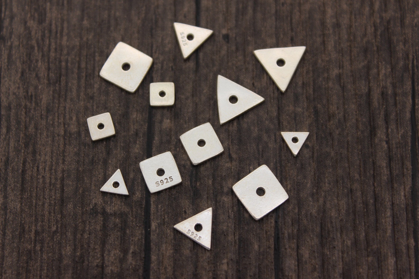 5mm 7mm 9mm Sterling Silver Triangle Beadssilver Square - Etsy