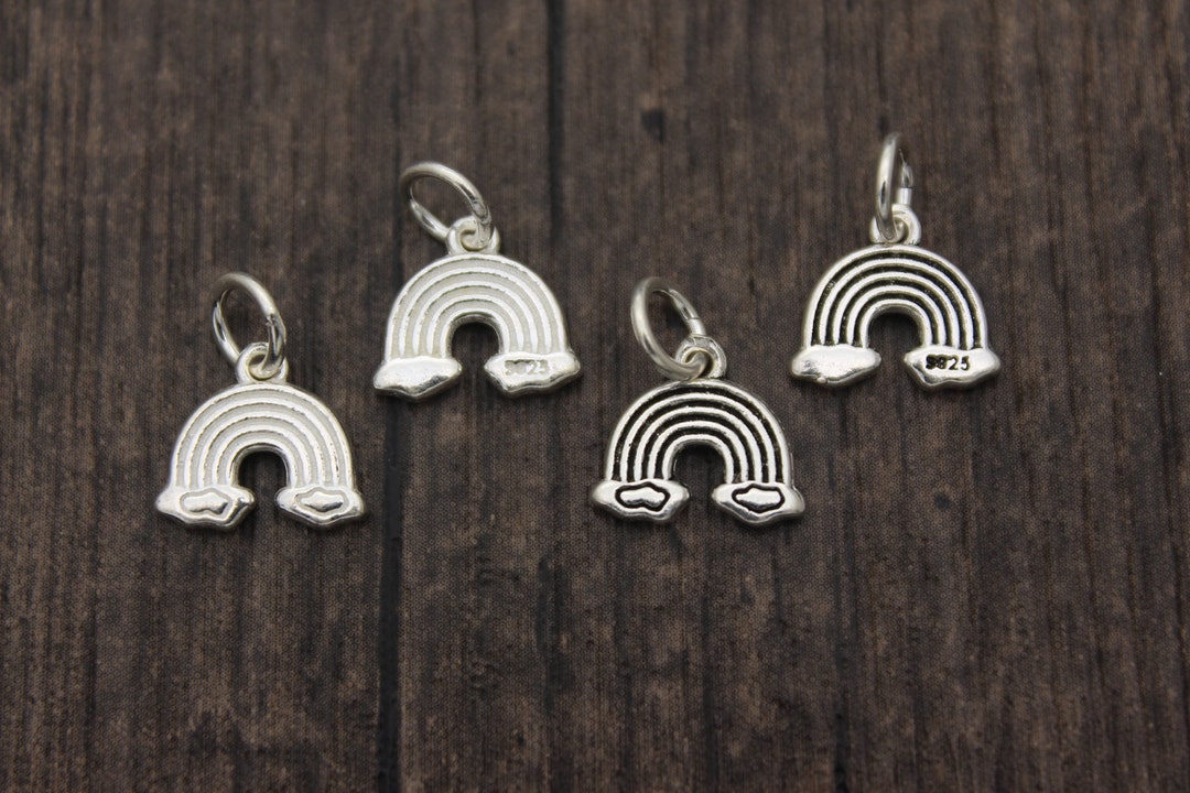 2 Sterling Silver Rainbow Charms,bracelet Charms - Etsy