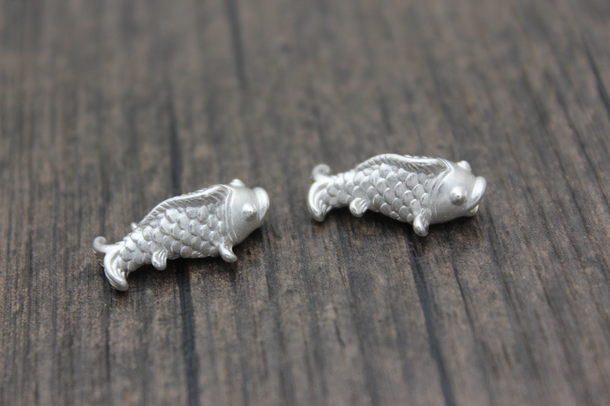 2pcs-999 Sterling Silver Fish Beadssilver Fish Spacer - Etsy