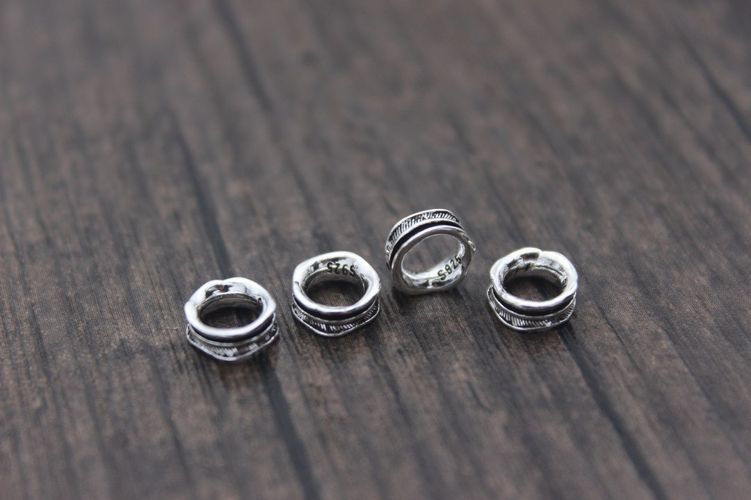 4 Sterling Silver Rondelle Beads,7x3mm Silver Ring Beads,silver Spacer ...