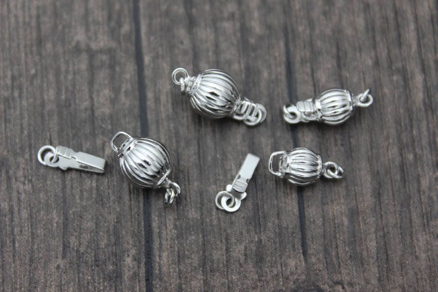 6mm 8mm Sterling Silver Ball Clasp,sterling Silver Box Clasp,ball Clasp ...