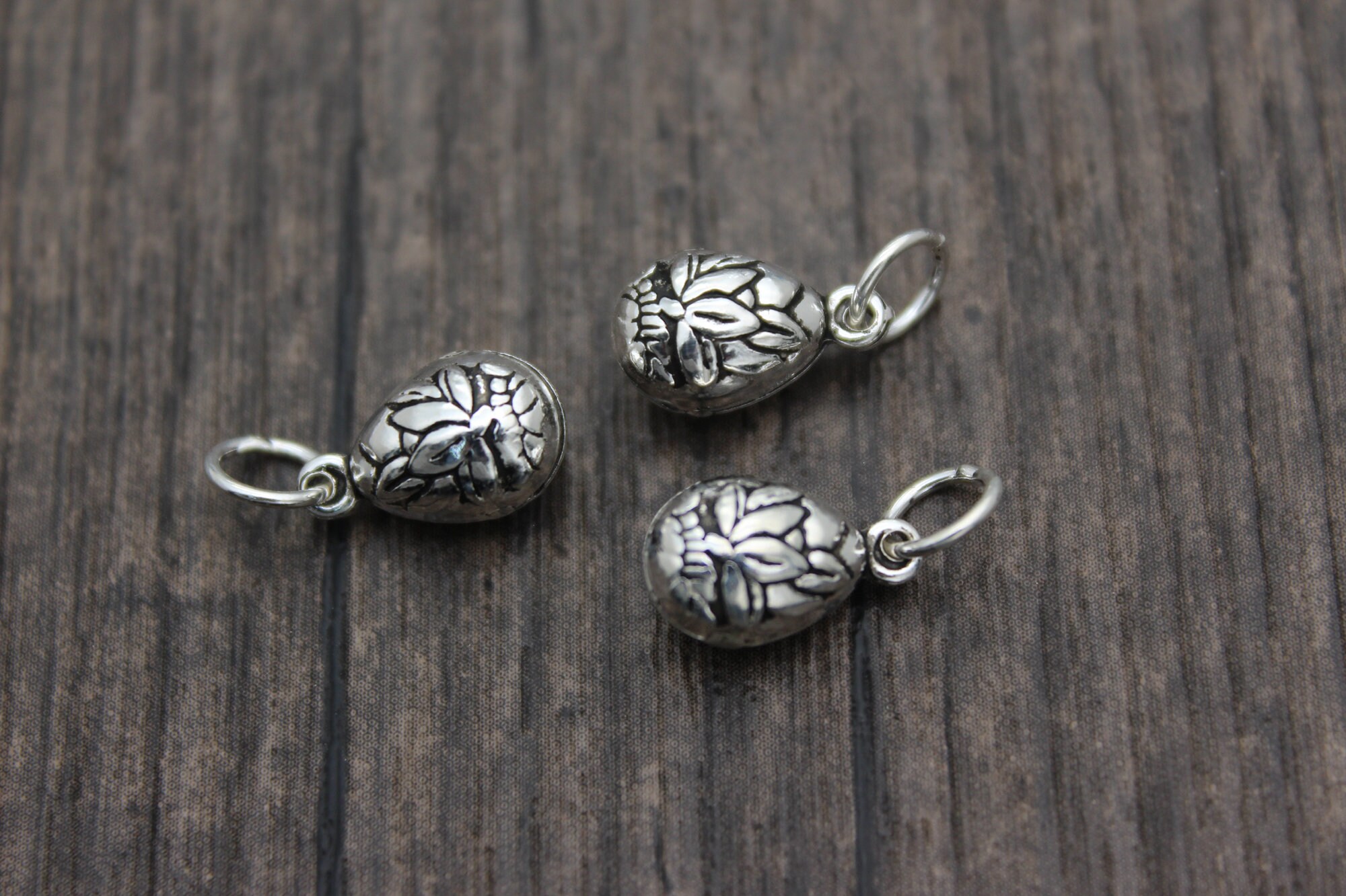 2 Sterling Silver Lotus Flower Bell Charms,lotus Bell Charms,flower ...