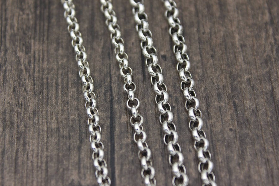 Sterling Silver Rolo Chain3.5 Mm 4mm Rolo Necklace18 20 22 - Etsy